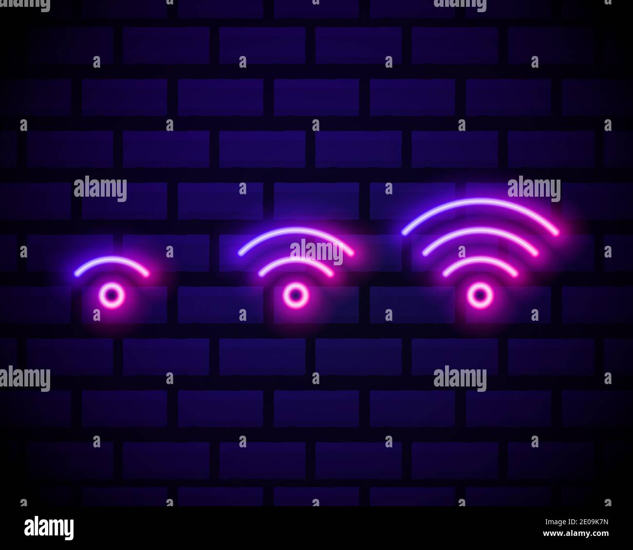 Wi-fi neon sign. Night bright advertisement. Vector illustration in ...