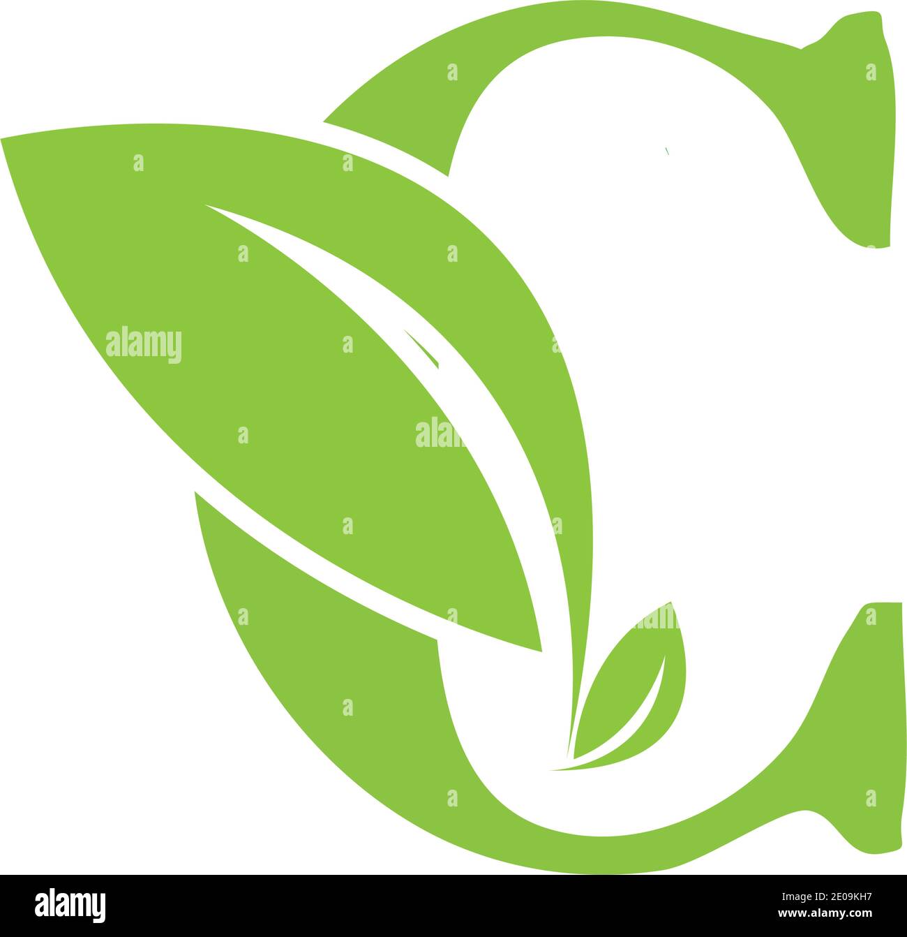Green eco letters C logo with leaves. /symbol / alphabet / botanical ...