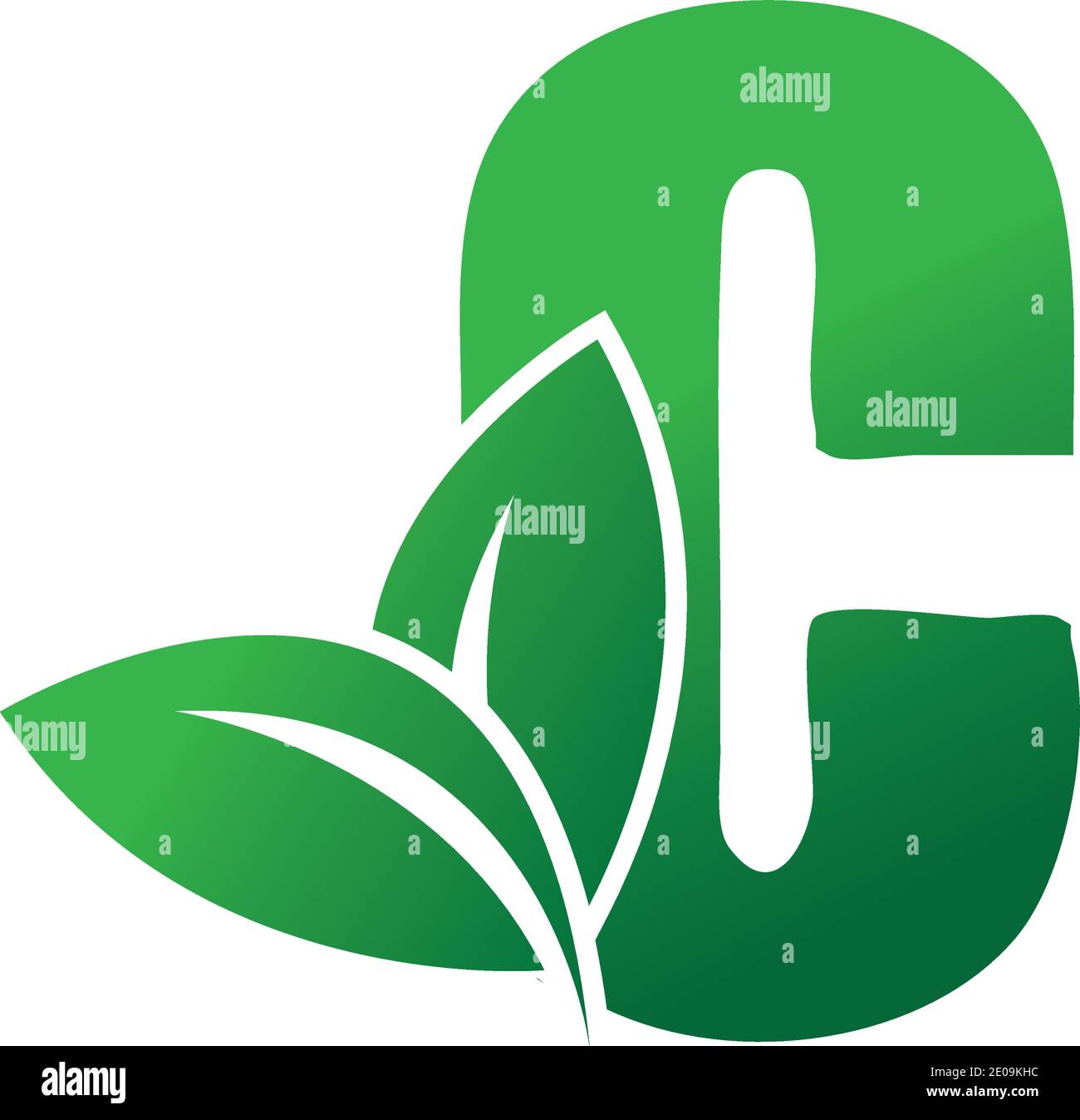 Green eco letters C logo with leaves. /symbol / alphabet / botanical ...