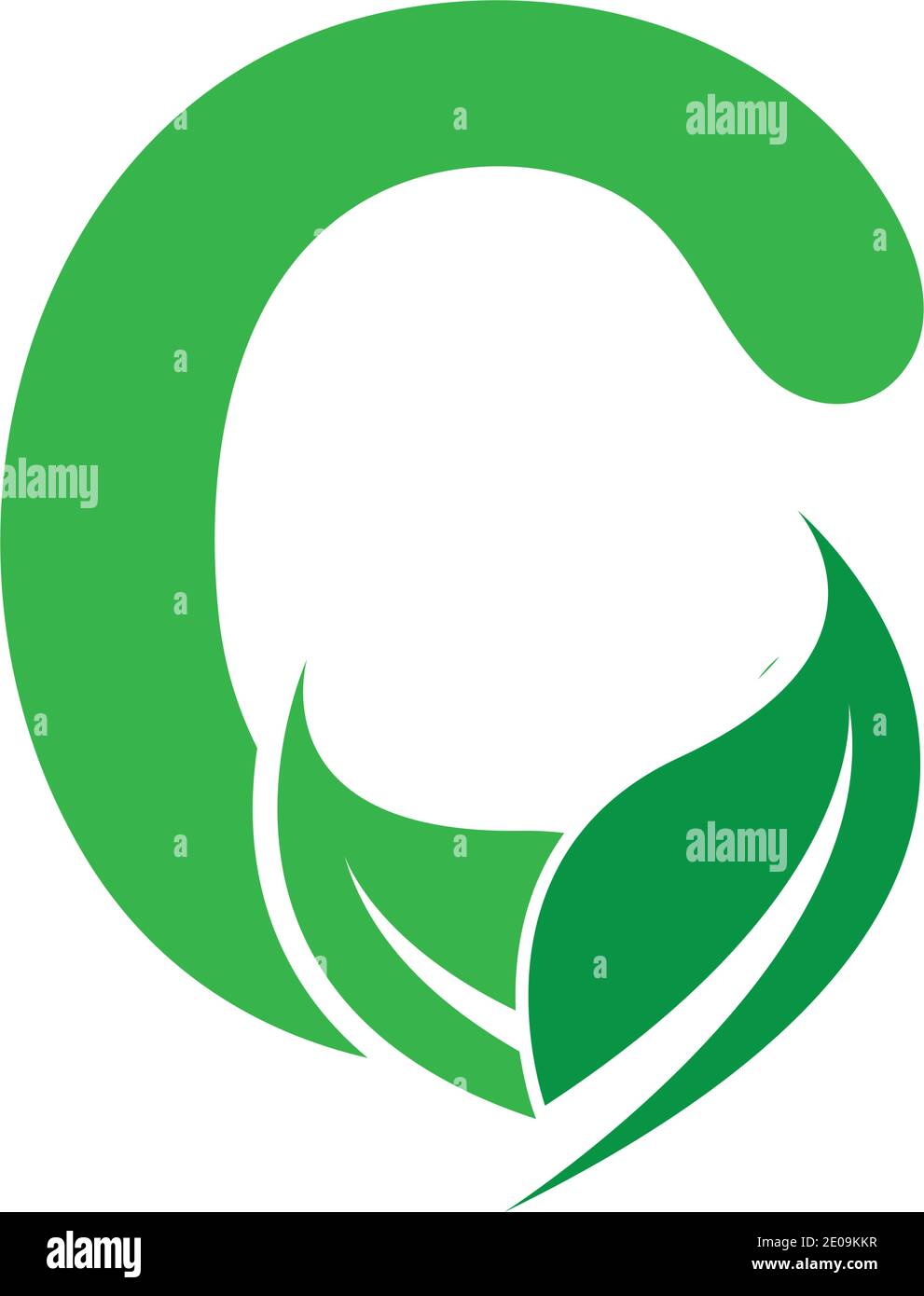 Green eco letters C logo with leaves. /symbol / alphabet / botanical ...