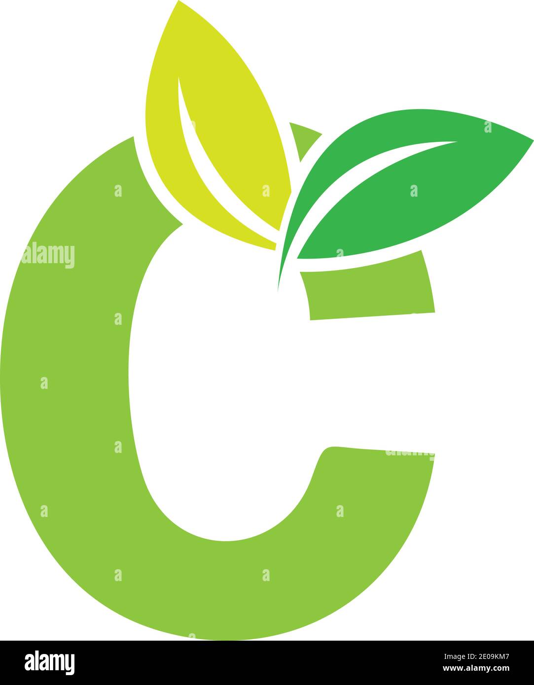Green eco letters C logo with leaves. /symbol / alphabet / botanical ...