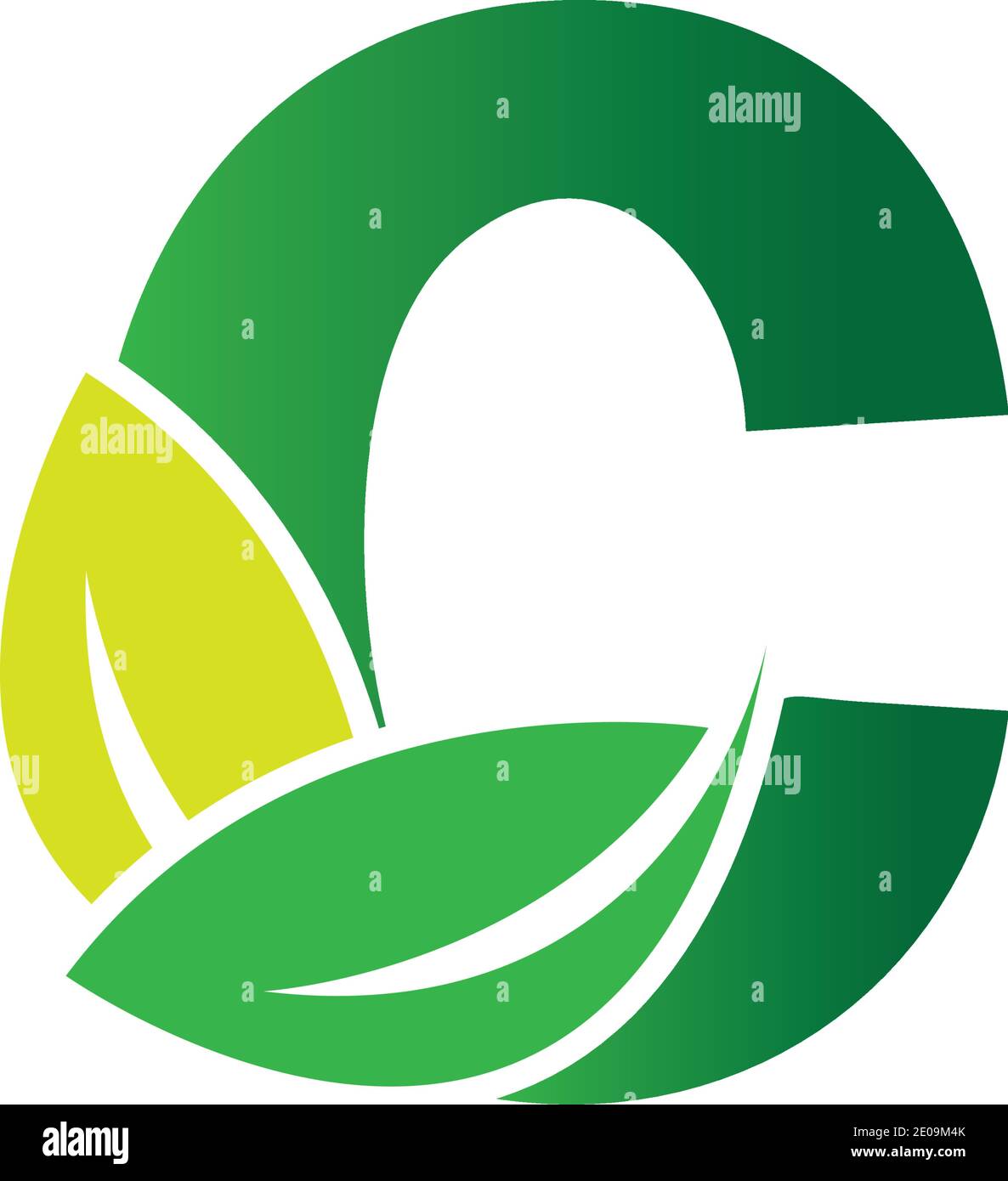 Green eco letters C logo with leaves. /symbol / alphabet / botanical ...