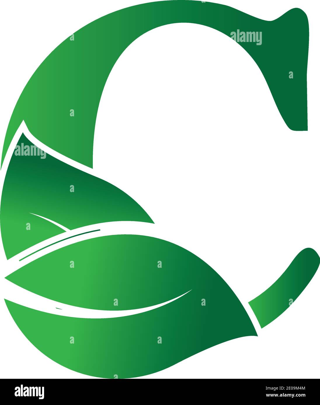 Green eco letters C logo with leaves. /symbol / alphabet / botanical ...