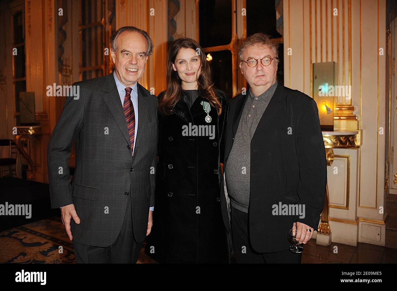 Laetitia Casta pose with Dominique Besneart after being honored ...