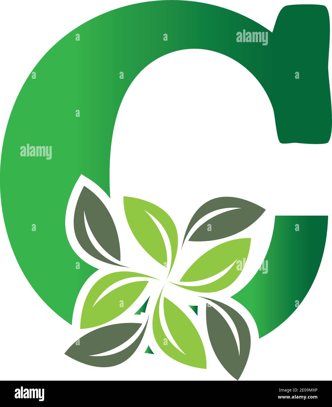 Green eco letters C logo with leaves. /symbol / alphabet / botanical ...