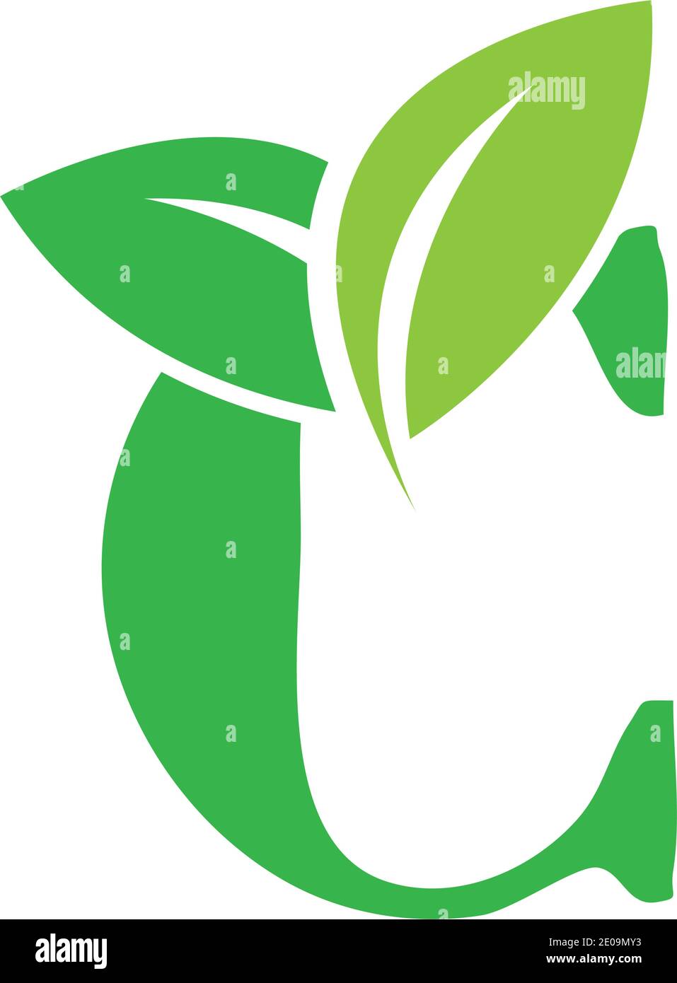 Green eco letters C logo with leaves. /symbol / alphabet / botanical ...