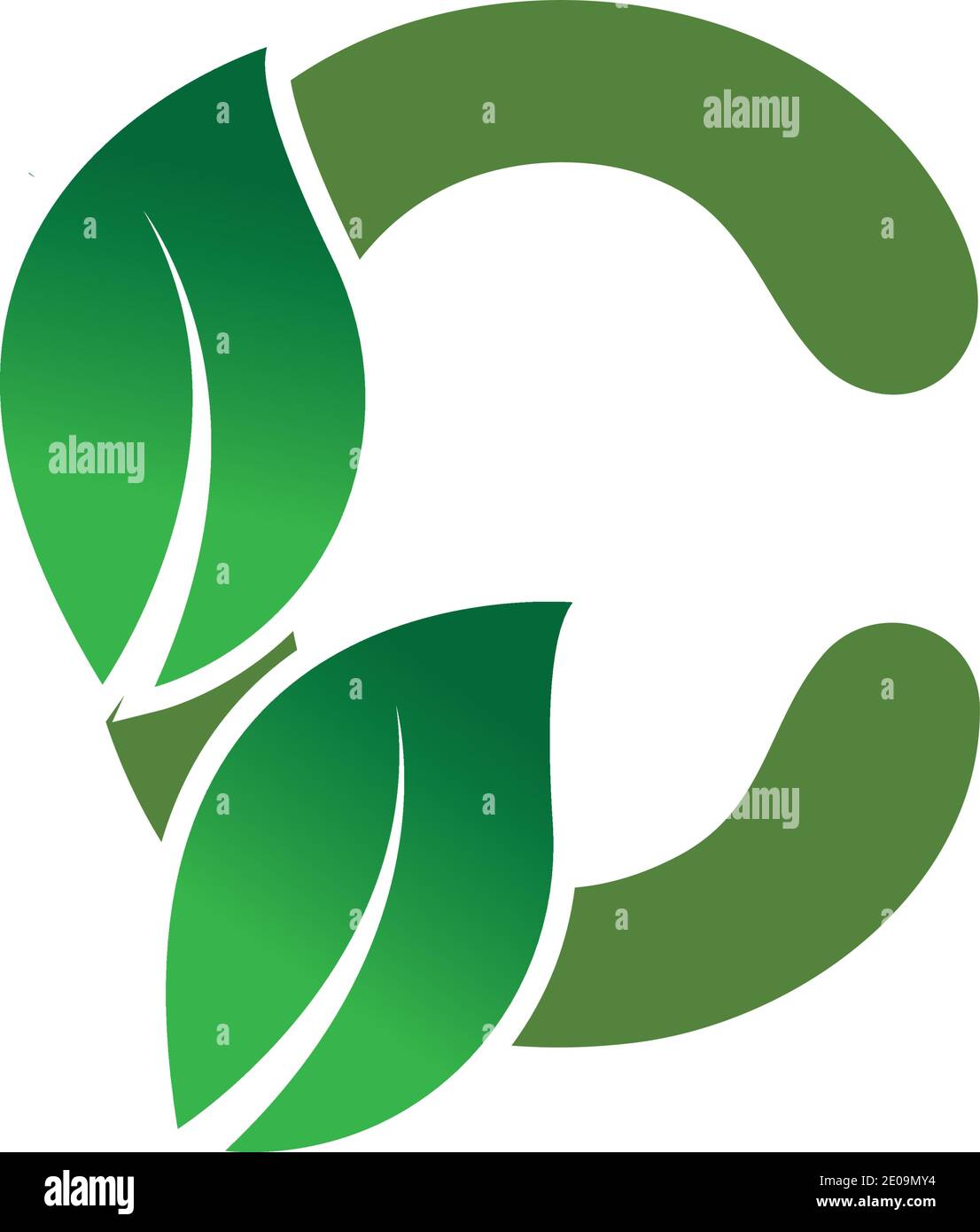 Green eco letters C logo with leaves. /symbol / alphabet / botanical ...