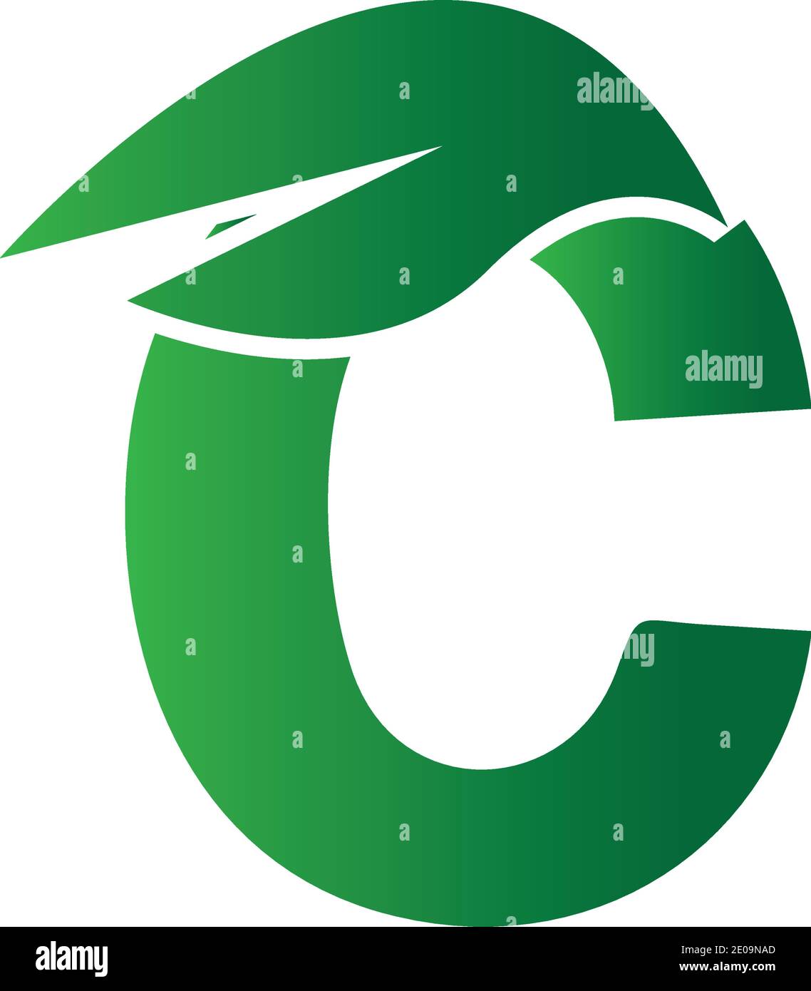Green eco letters C logo with leaves. /symbol / alphabet / botanical ...