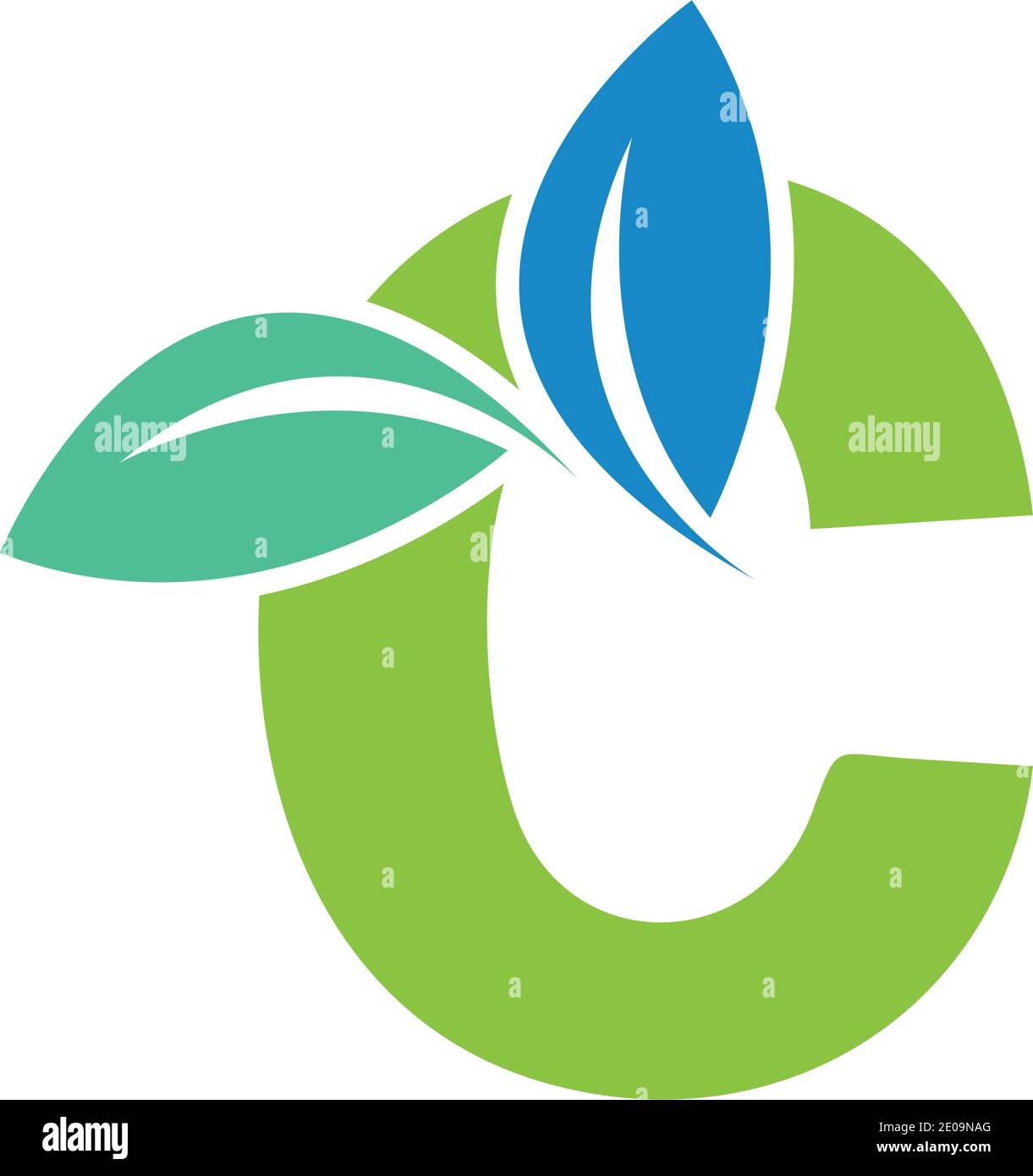 Green eco letters C logo with leaves. /symbol / alphabet / botanical ...
