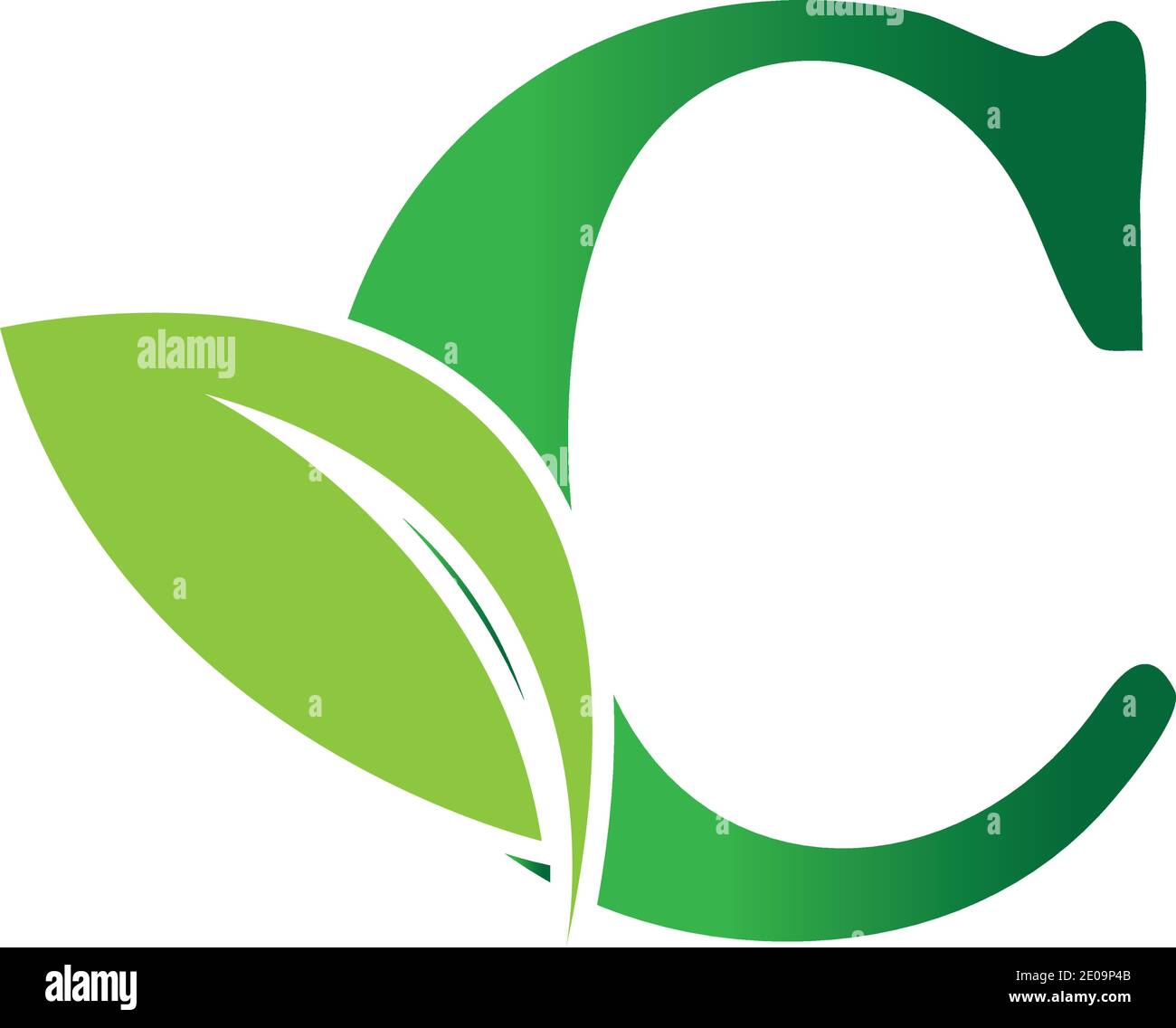 Green eco letters C logo with leaves. /symbol / alphabet / botanical ...