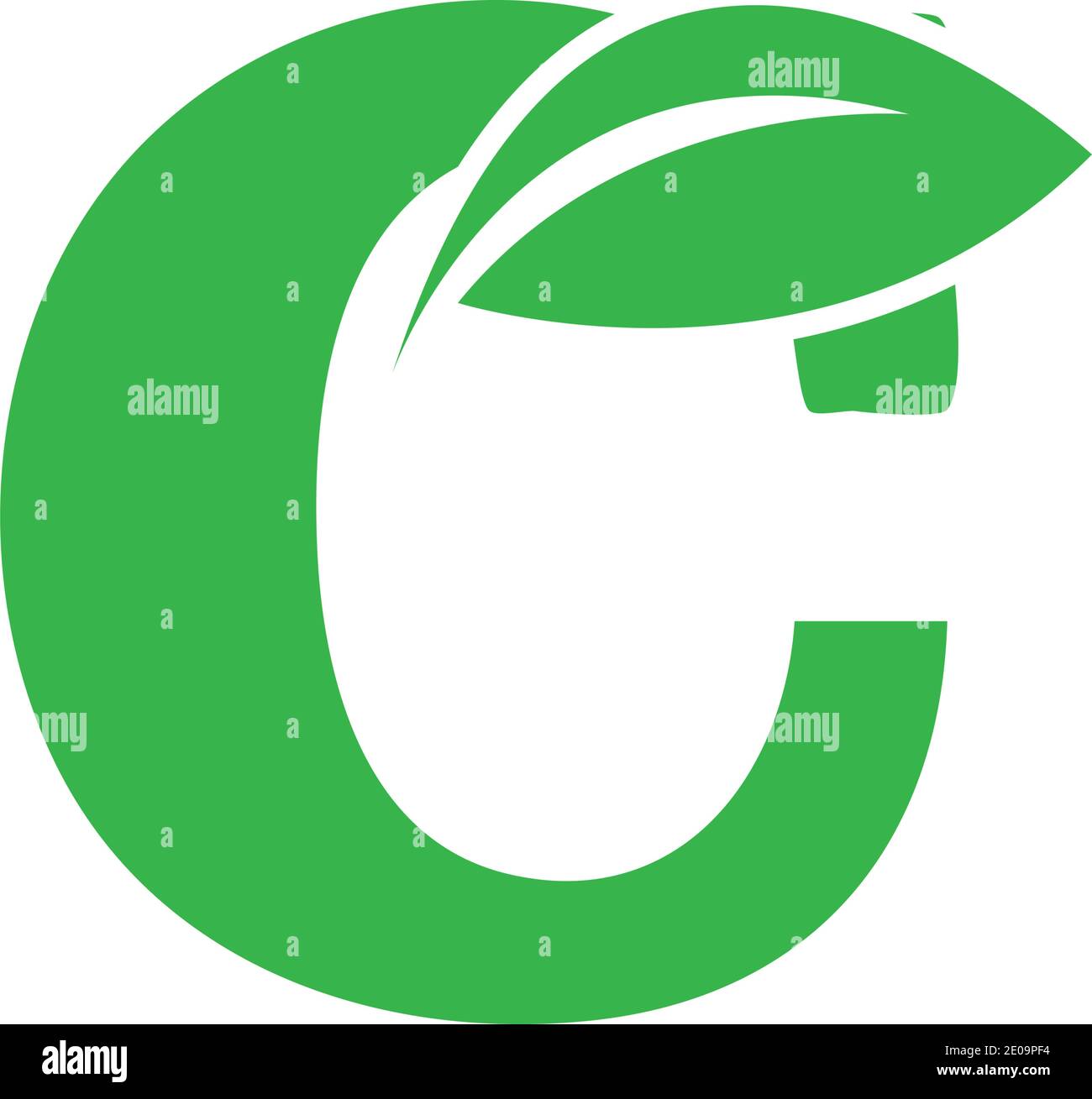 Green eco letters C logo with leaves. /symbol / alphabet / botanical ...