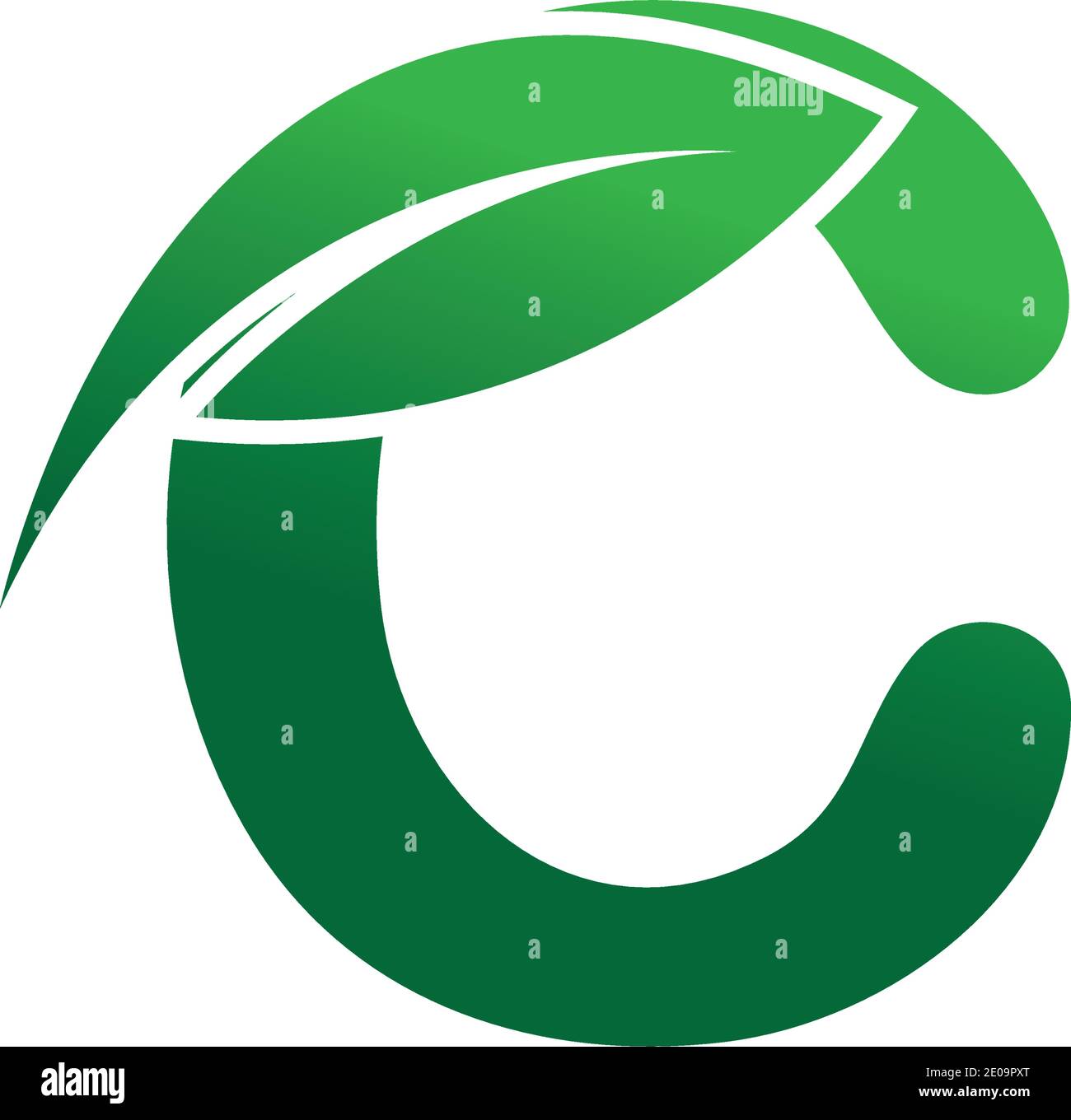 Green eco letters C logo with leaves. /symbol / alphabet / botanical ...