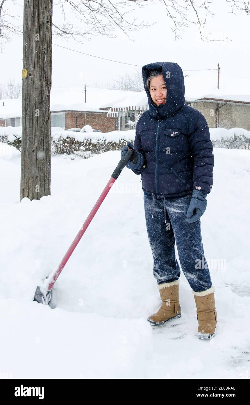 Toronto snowstorm in Winter season, Canada Stock Photo - Alamy
