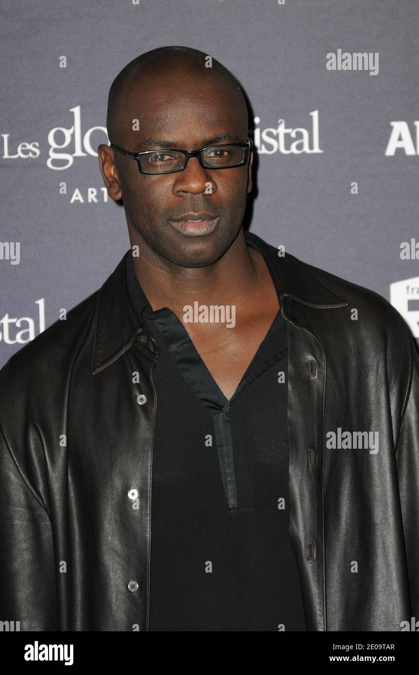 Lilian Thuram posing in the press room at the 7th 'Globes de Cristal ...