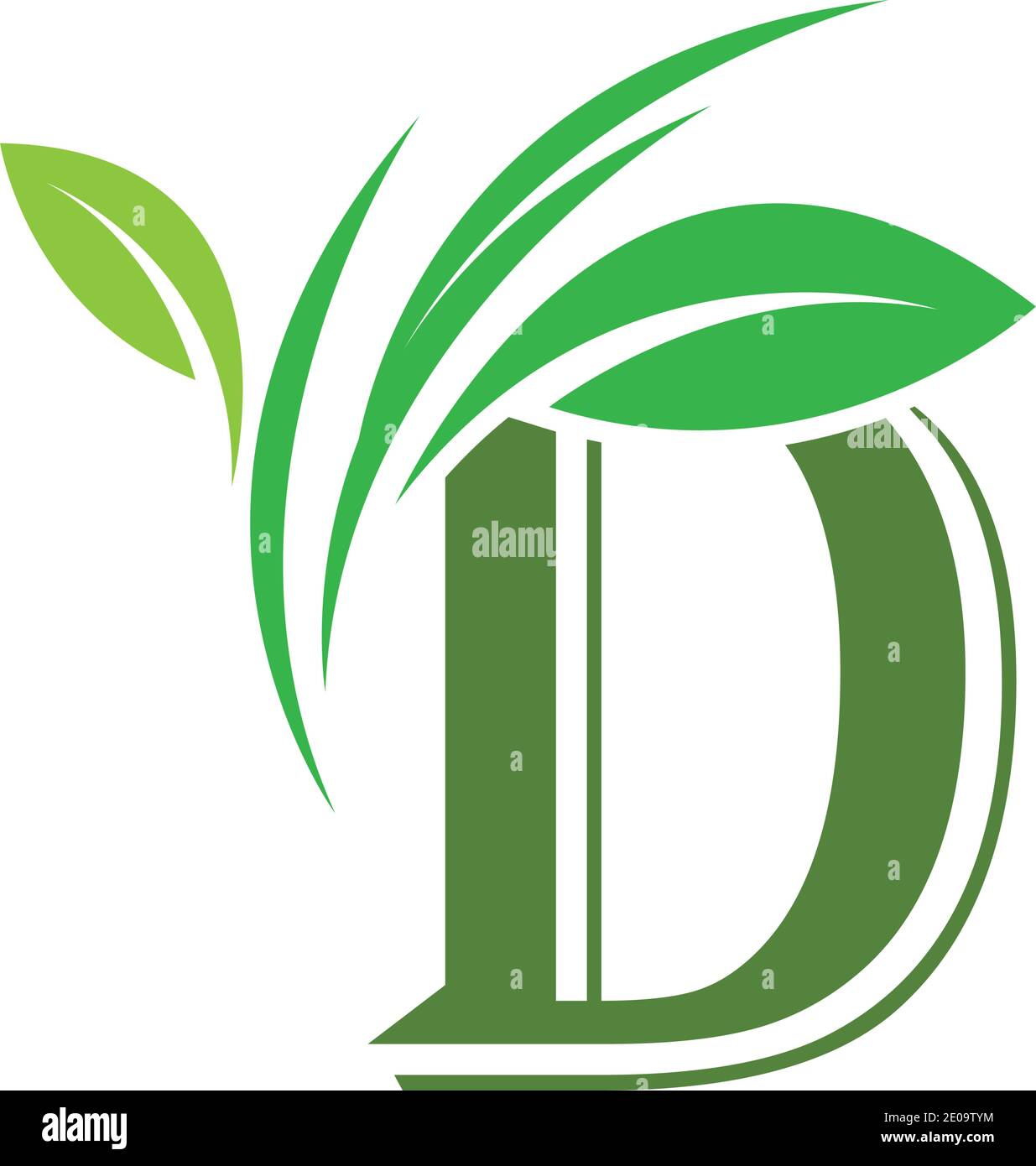 Green eco letters D logo with leaves. /symbol / alphabet / botanical / natural Stock Vector ...