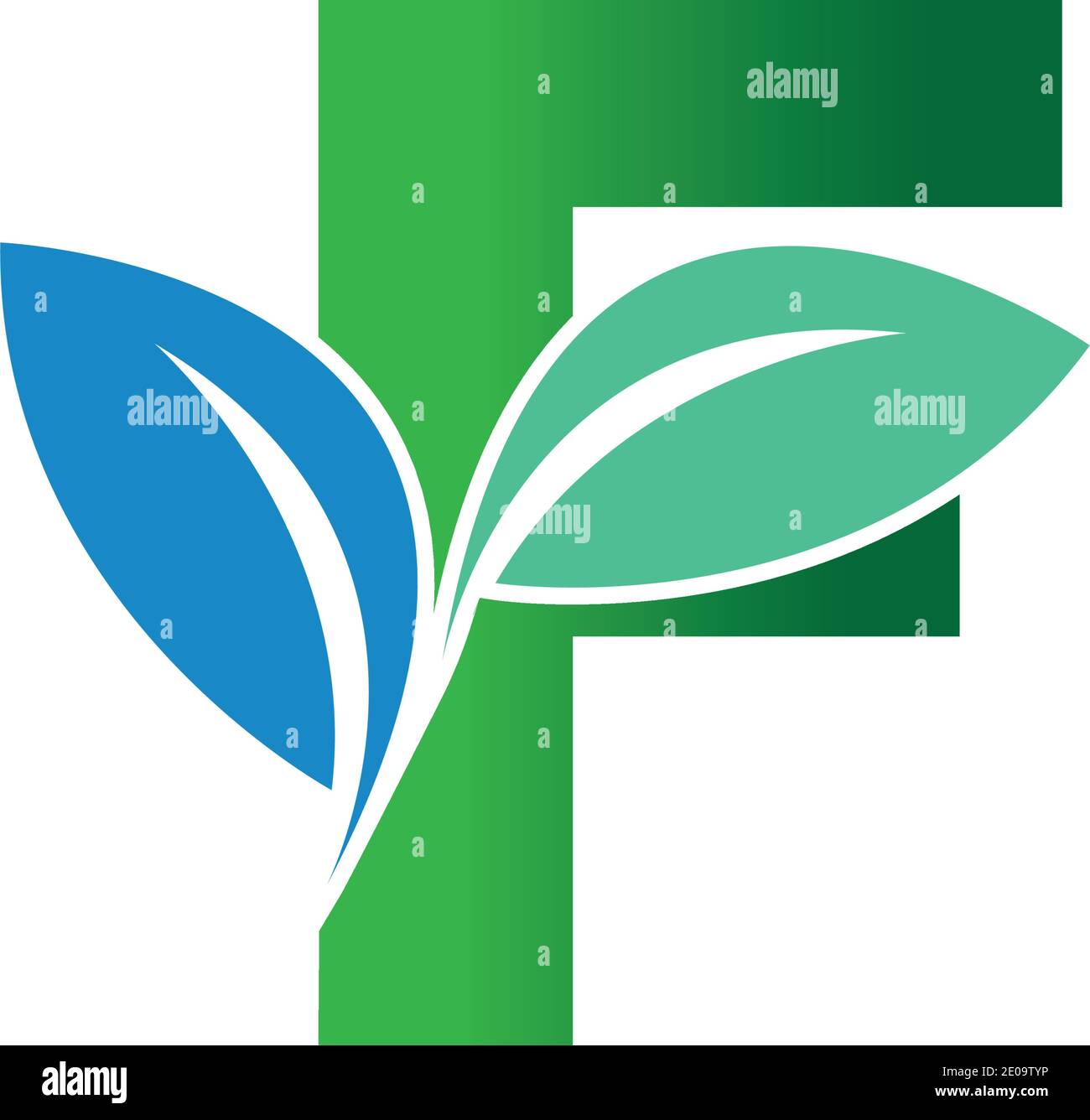 Initial Letter F With Leaf Logo,green eco leaf letter F logo design ...