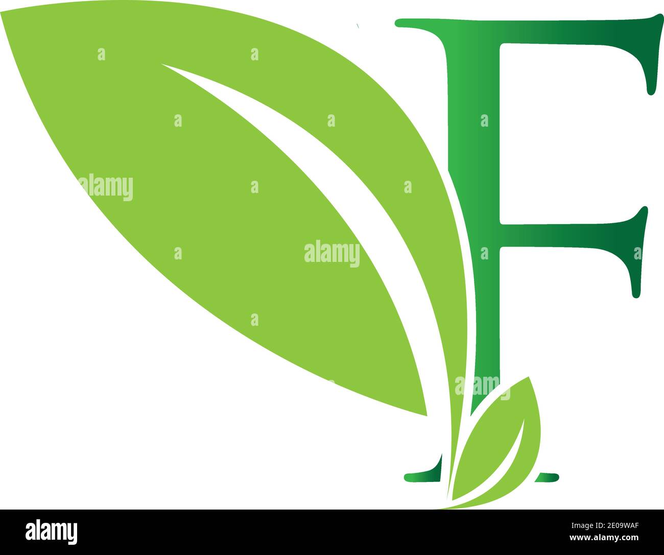 Initial Letter F With Leaf Logo,green eco leaf letter F logo design ...