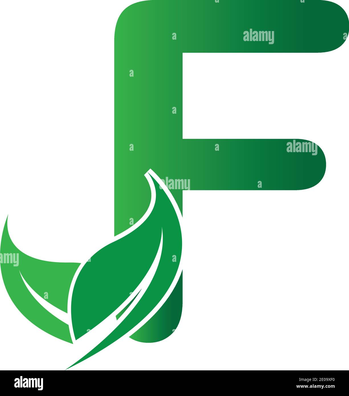 Initial Letter F With Leaf Logo,green eco leaf letter F logo design ...