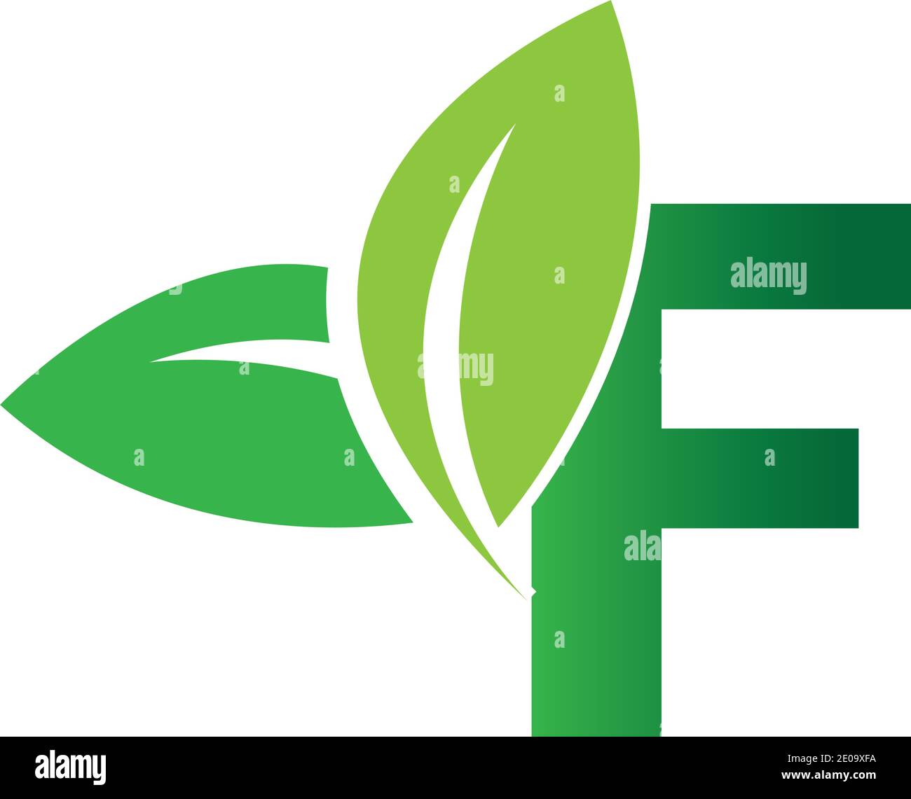 Initial Letter F With Leaf Logo,green eco leaf letter F logo design ...