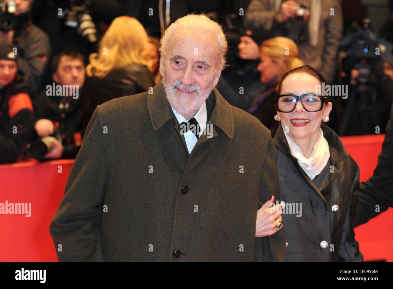 Christopher Lee and his wife attend the opening ceremony's red carpet ...