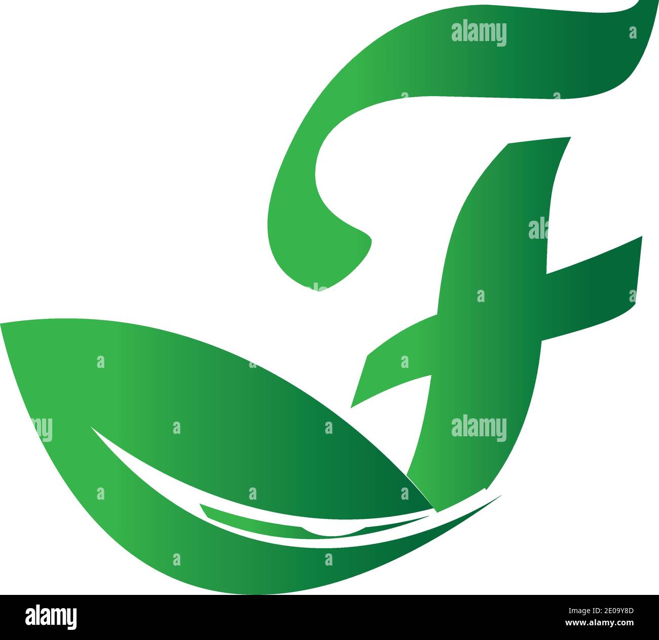 Initial Letter F With Leaf Logo,green eco leaf letter F logo design ...