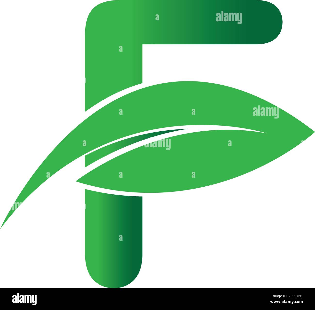 Initial Letter F With Leaf Logo,green eco leaf letter F logo design ...