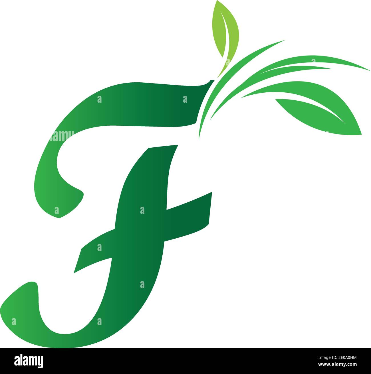 Initial Letter F With Leaf Logo,green eco leaf letter F logo design ...