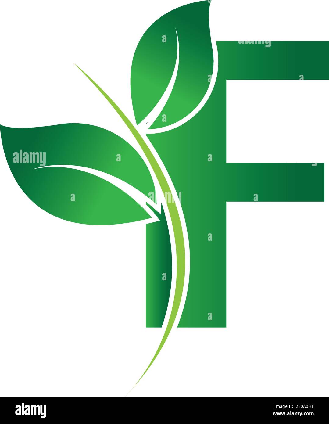 Initial Letter F With Leaf Logo,green eco leaf letter F logo design ...