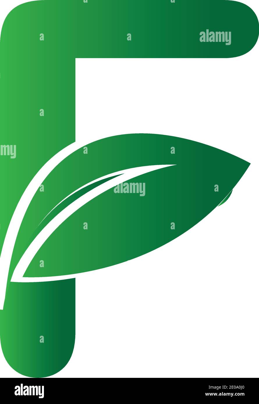 Initial Letter F With Leaf Logo,green eco leaf letter F logo design ...