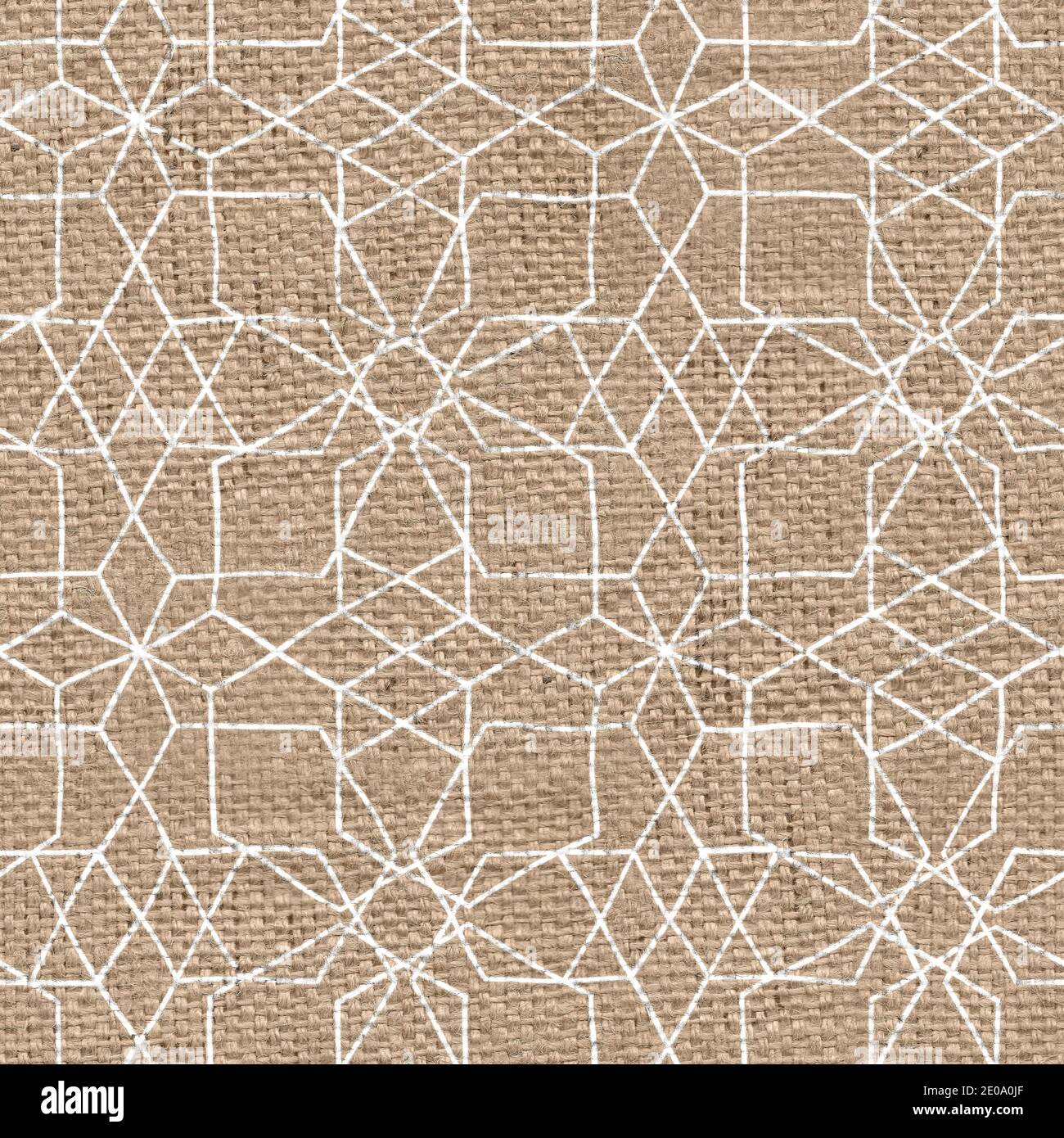 Seamless burlap with white paint pattern overlay Stock Photo - Alamy