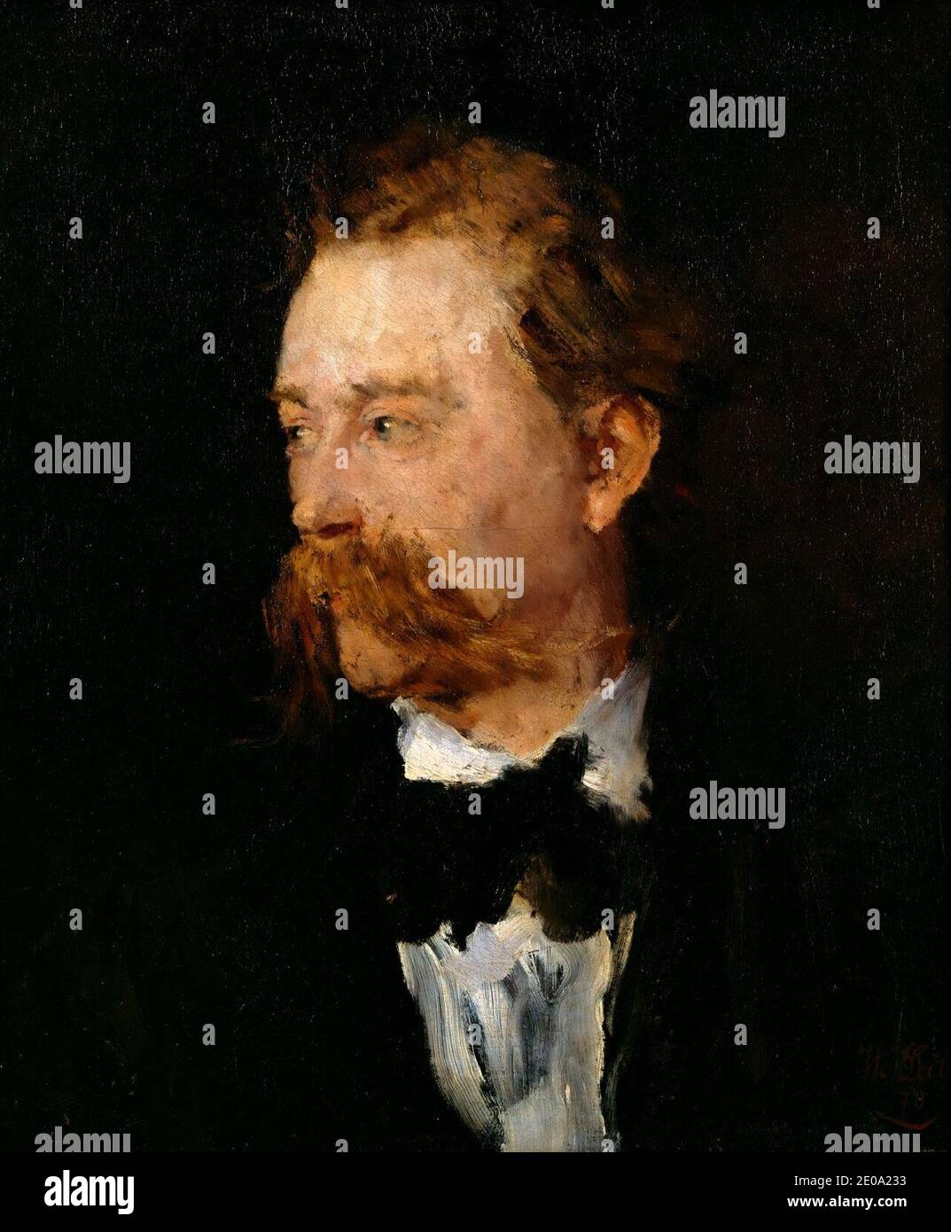 Wilhelm Leibl - Porträt des Malers Fritz Paulsen (1870 Stock Photo - Alamy