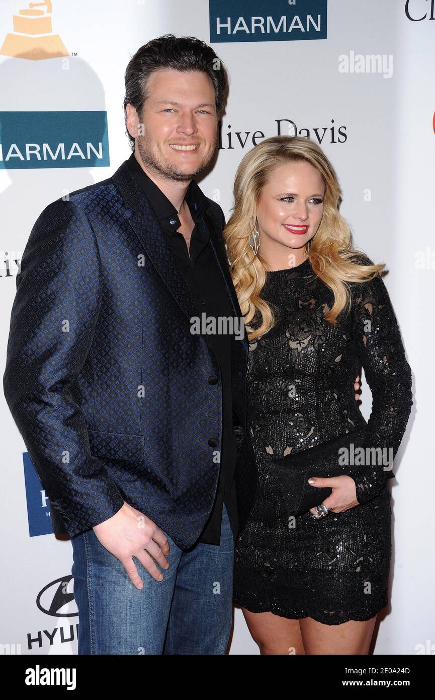 Blake Shelton and Miranda Lambert attend the Clive Davis pre-GRAMMY ...