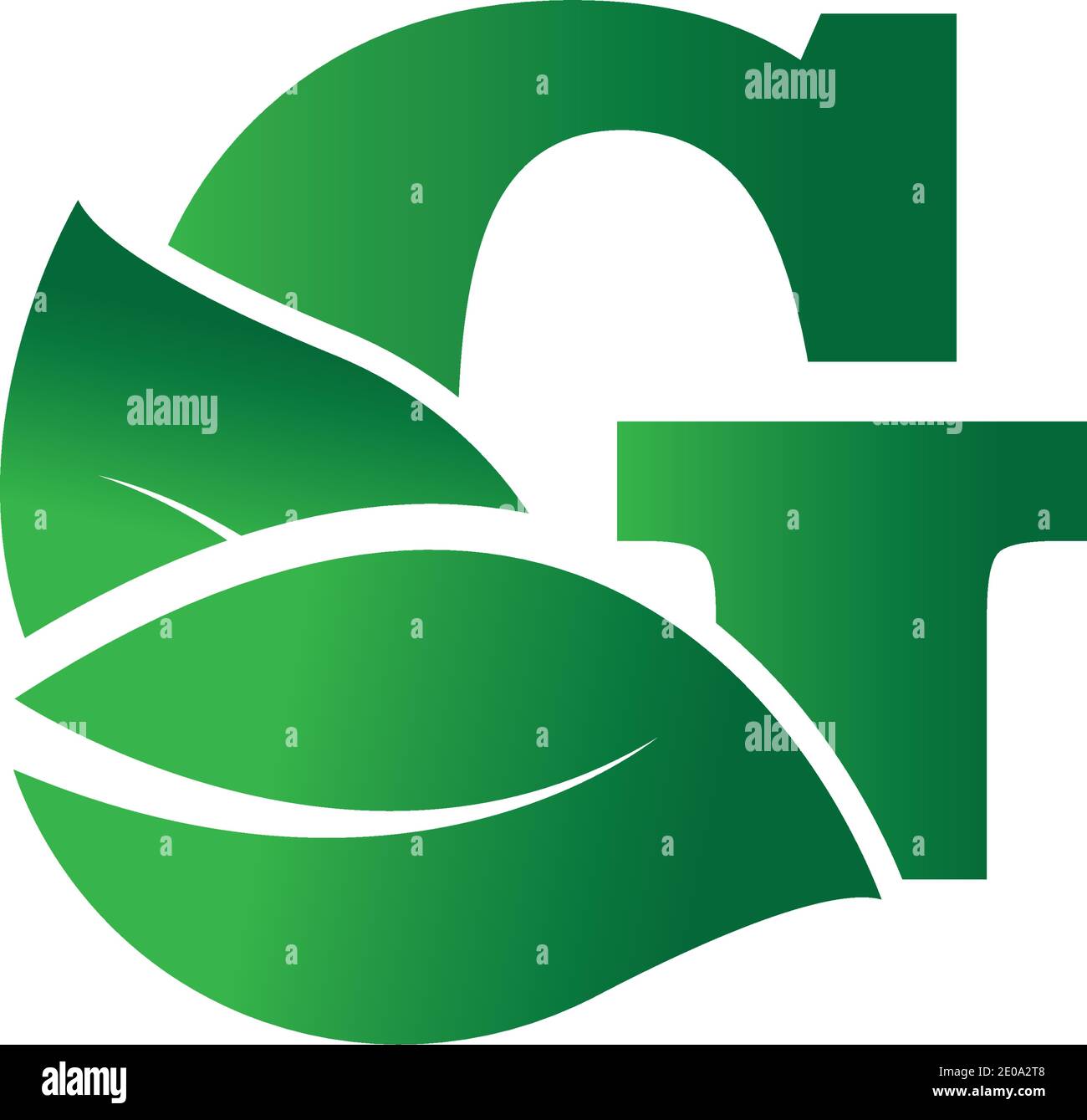 green eco leaf letter G logo illustration design template Stock Vector ...
