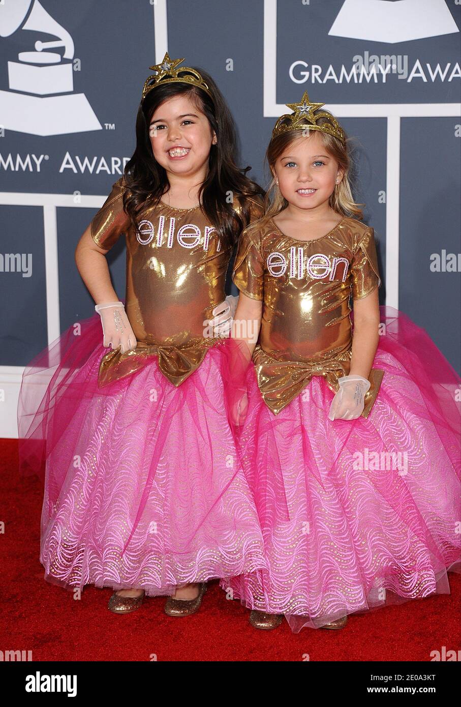 Sophia (left) and Rosie Grace arriving at the 54th Annual Grammy Awards ...