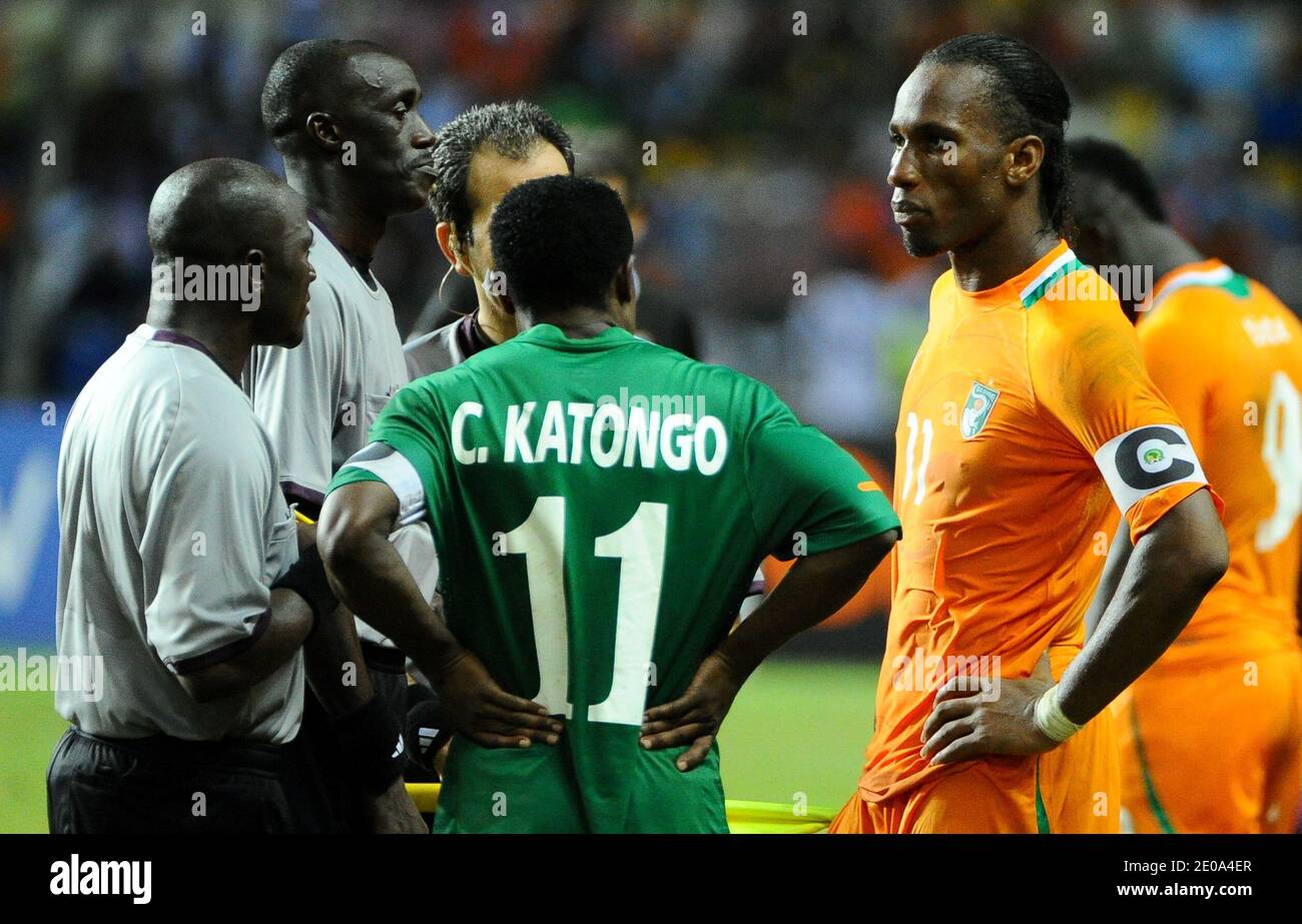 Zambia's captain Christopher Katongo and Ivory Coast's captain Didier ...