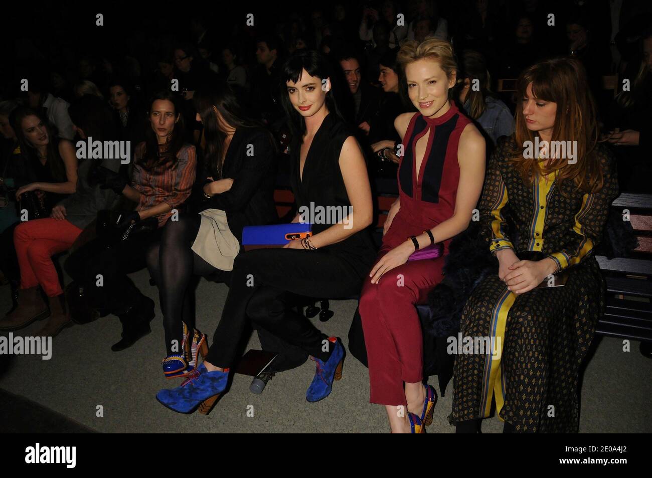 Krysten Ritter (L) front row during the "Tommy Hilfiger Fall 2012 ...