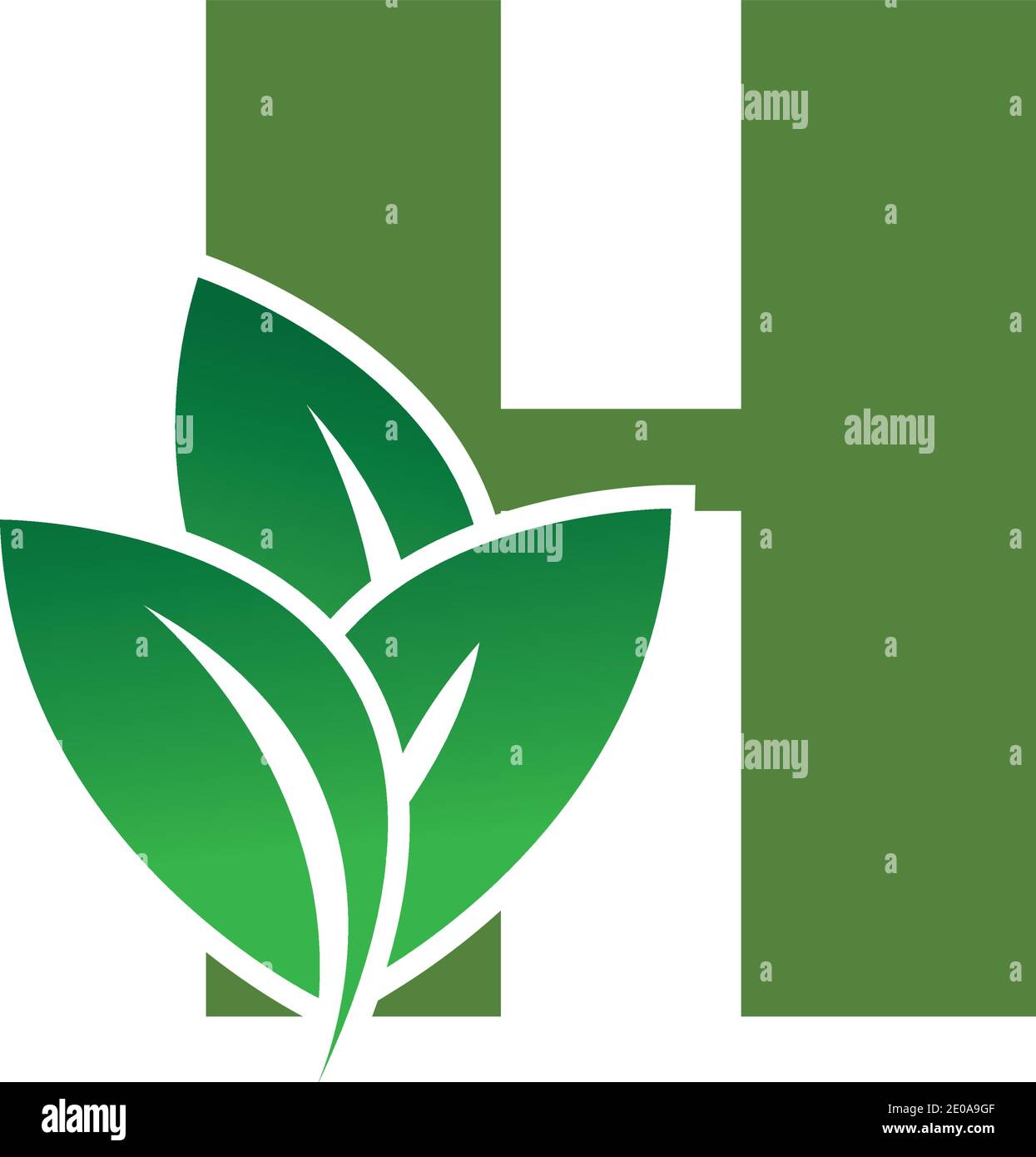 Letter H eco leaves logo icon design template elements Stock Vector ...