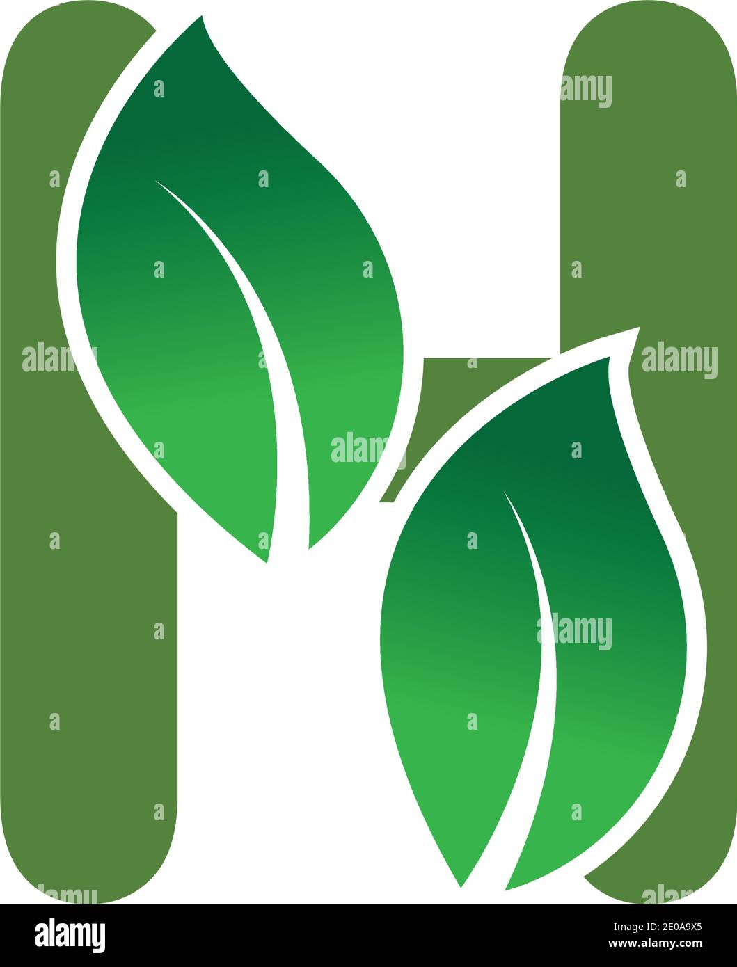 Letter H eco leaves logo icon design template elements Stock Vector ...