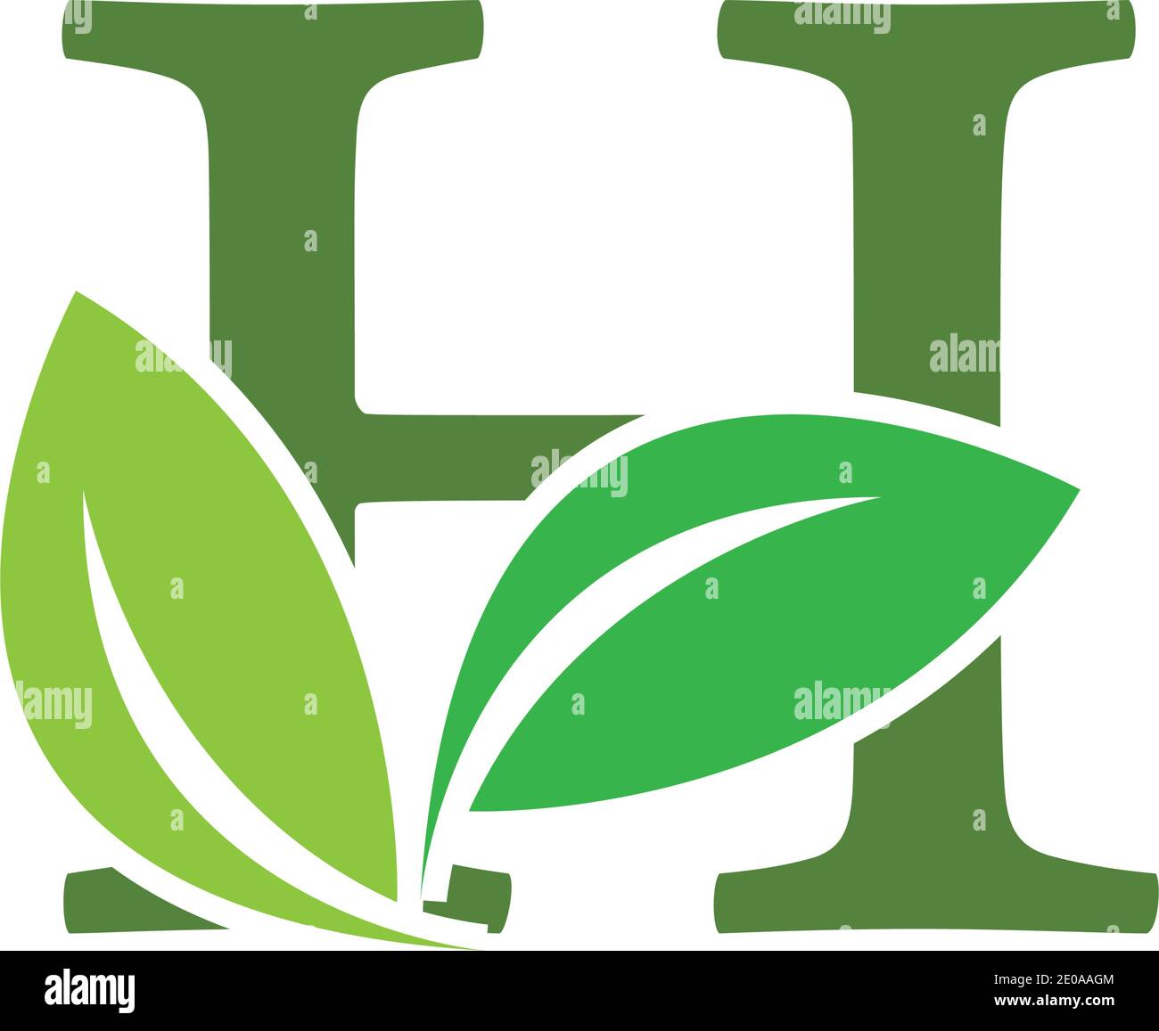 Letter H eco leaves logo icon design template elements Stock Vector ...