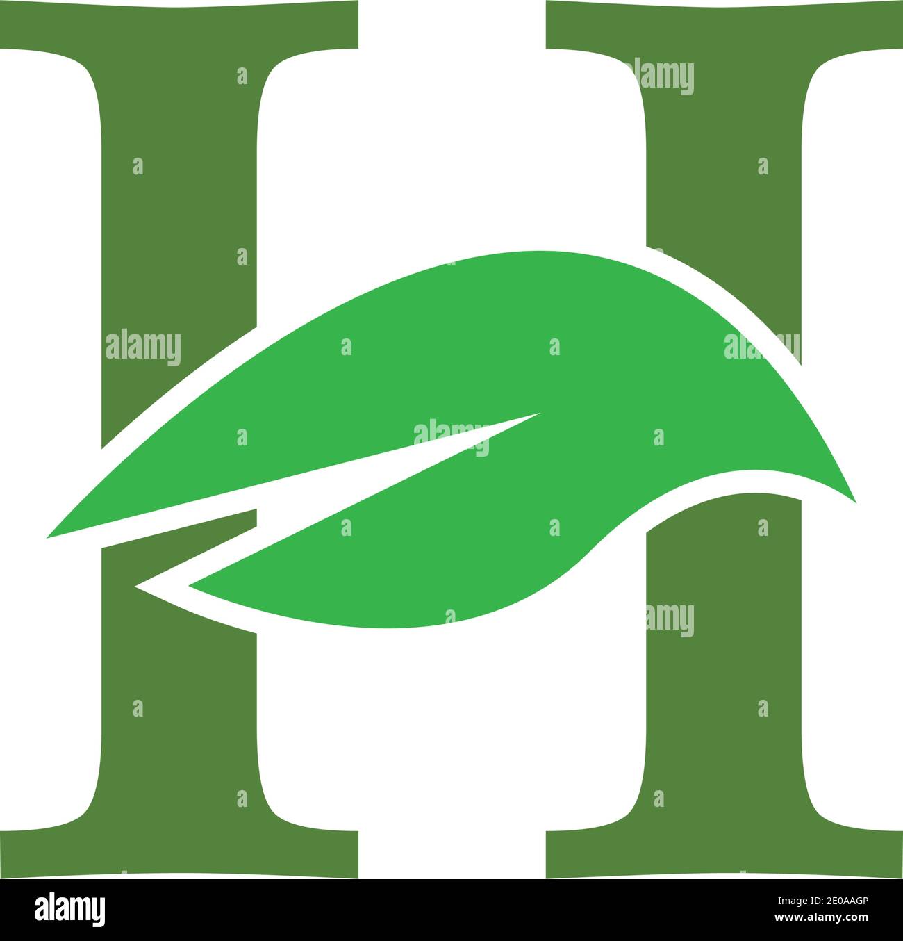 Letter H eco leaves logo icon design template elements Stock Vector ...