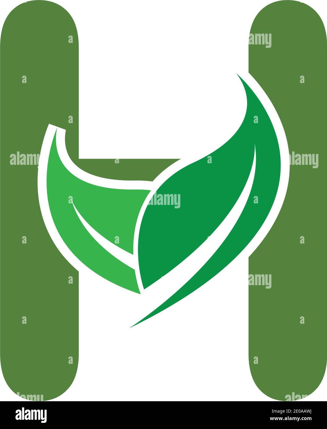Letter H eco leaves logo icon design template elements Stock Vector ...