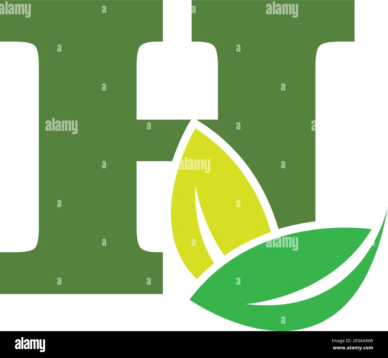 Letter H eco leaves logo icon design template elements Stock Vector ...