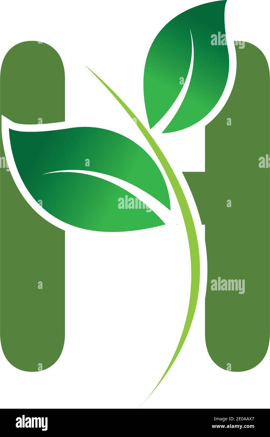 Letter H eco leaves logo icon design template elements Stock Vector ...