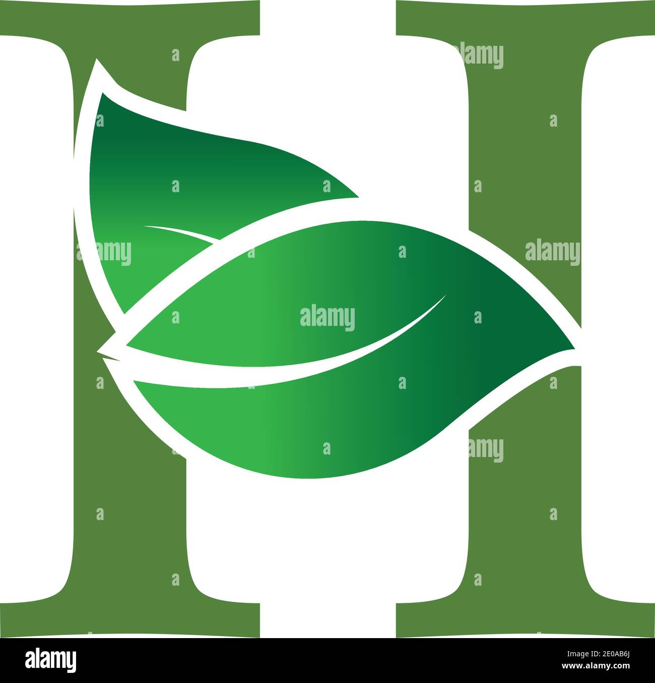 Letter H eco leaves logo icon design template elements Stock Vector ...