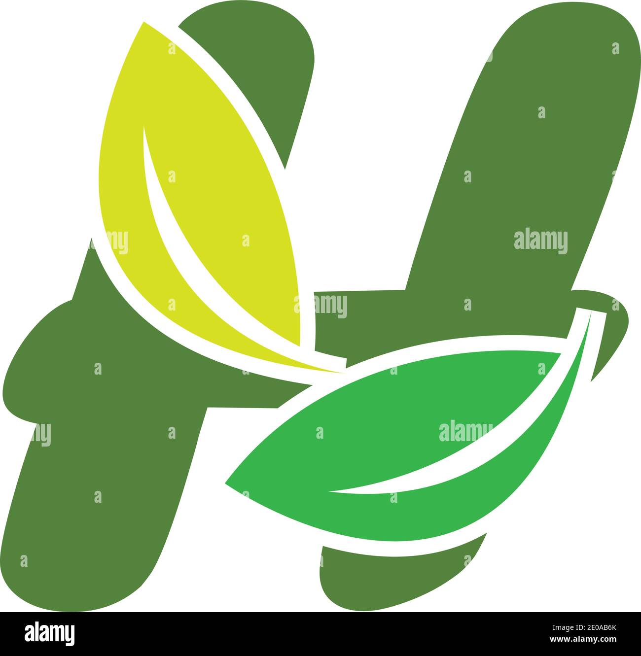 Letter H eco leaves logo icon design template elements Stock Vector ...