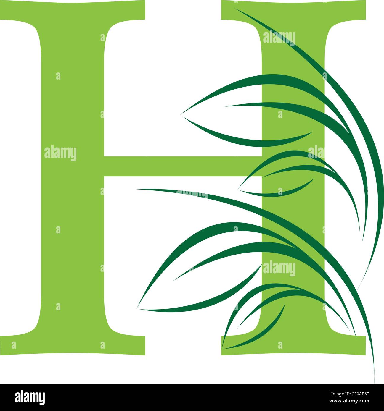 Letter H eco leaves logo icon design template elements Stock Vector ...