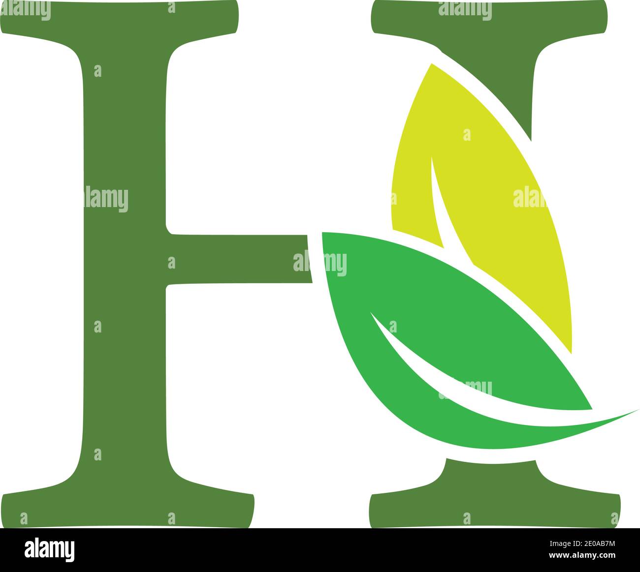 Letter H eco leaves logo icon design template elements Stock Vector ...