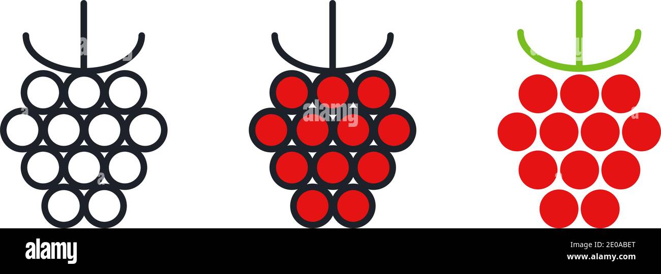 Raspberry icon. Linear color icon, contour, shape, outline. Thin line ...