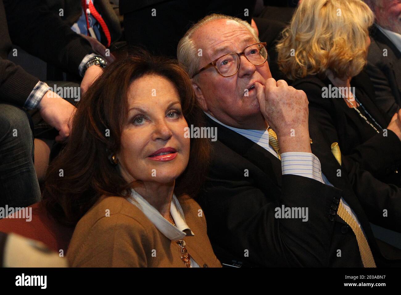 Jean-Marie Le Pen and his wife Jany are pictured during the second day ...