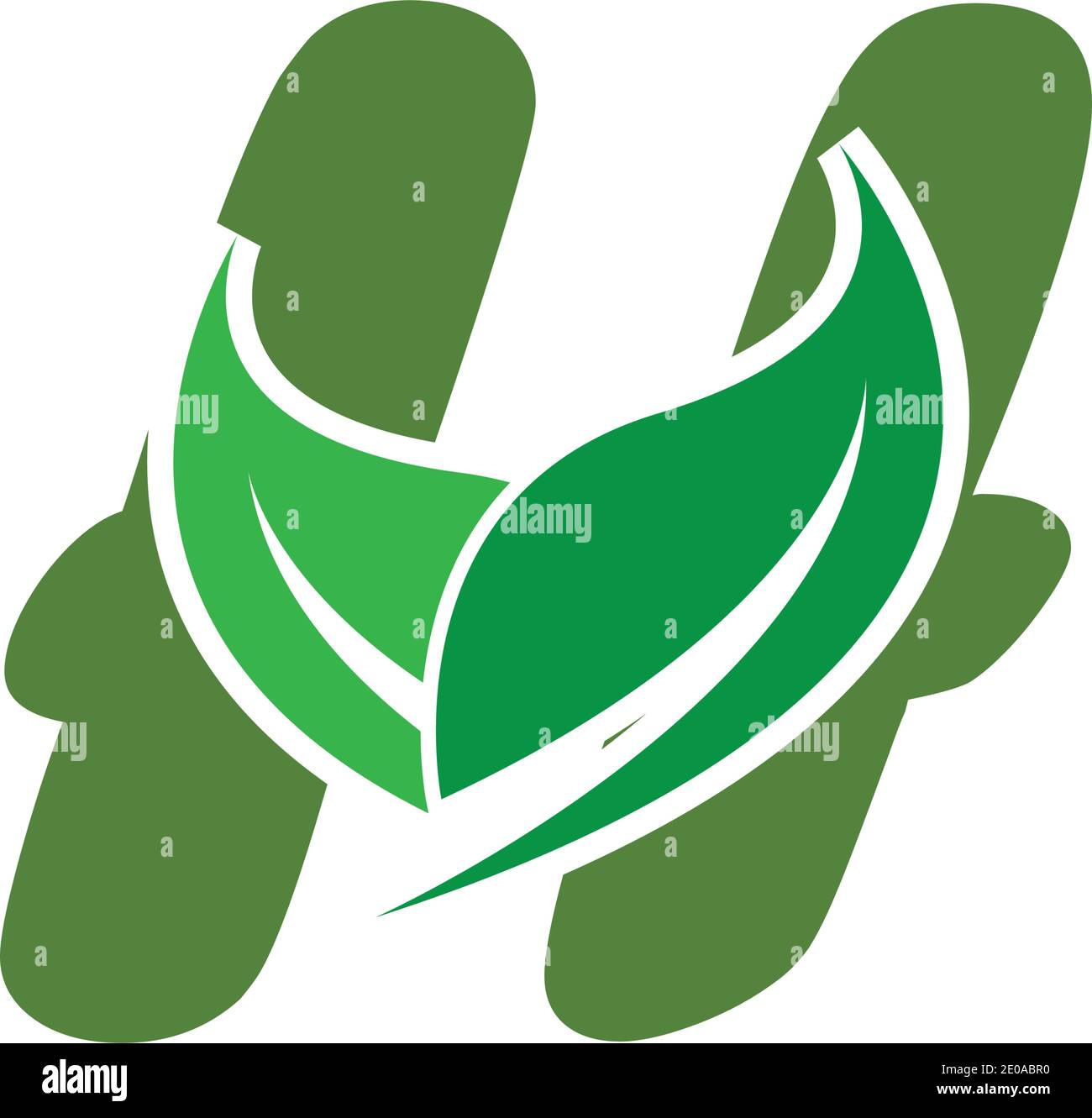Letter H eco leaves logo icon design template elements Stock Vector ...